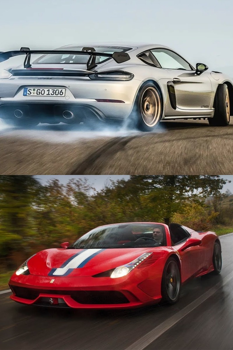 Porsche 718 Cayman GT4 RS vs Ferrari 458 Speciale Aperta