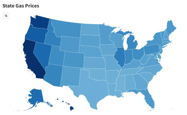 Labor Day map shows spiking gas prices across US
