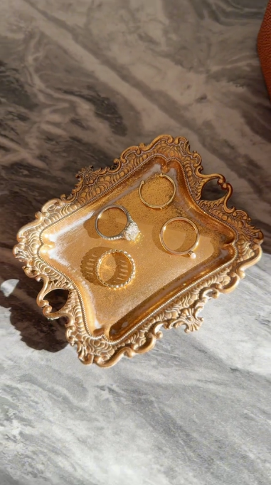 Vintage-Inspired Gold Trinket Tray That Elevates Your Space Under $20!