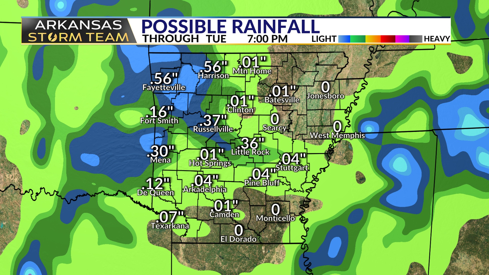 Widely scattered showers for Labor Day