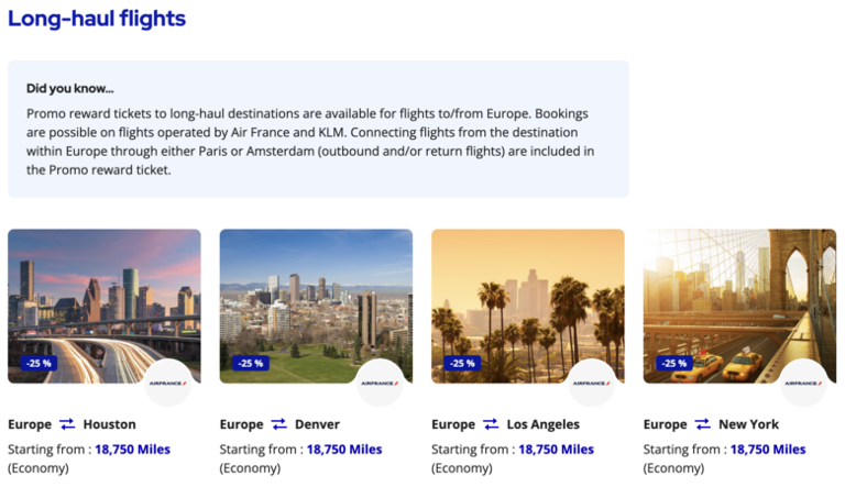 Air France-KLM Flying Blue Promo Rewards for September 2025