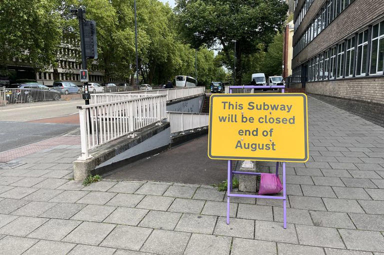 Pedestrian subway to close permanently from today