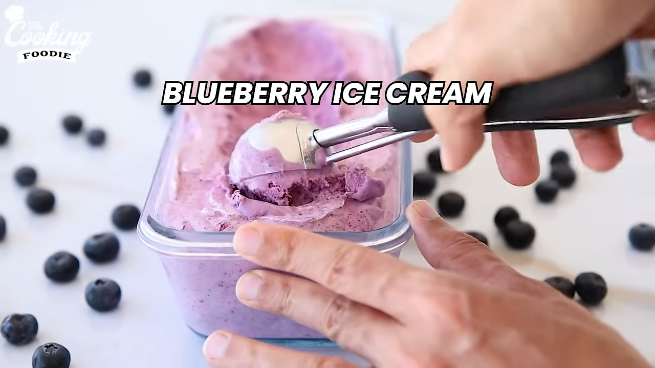Easy 3-Ingredient Blueberry Ice Cream Recipe | No Machine Needed