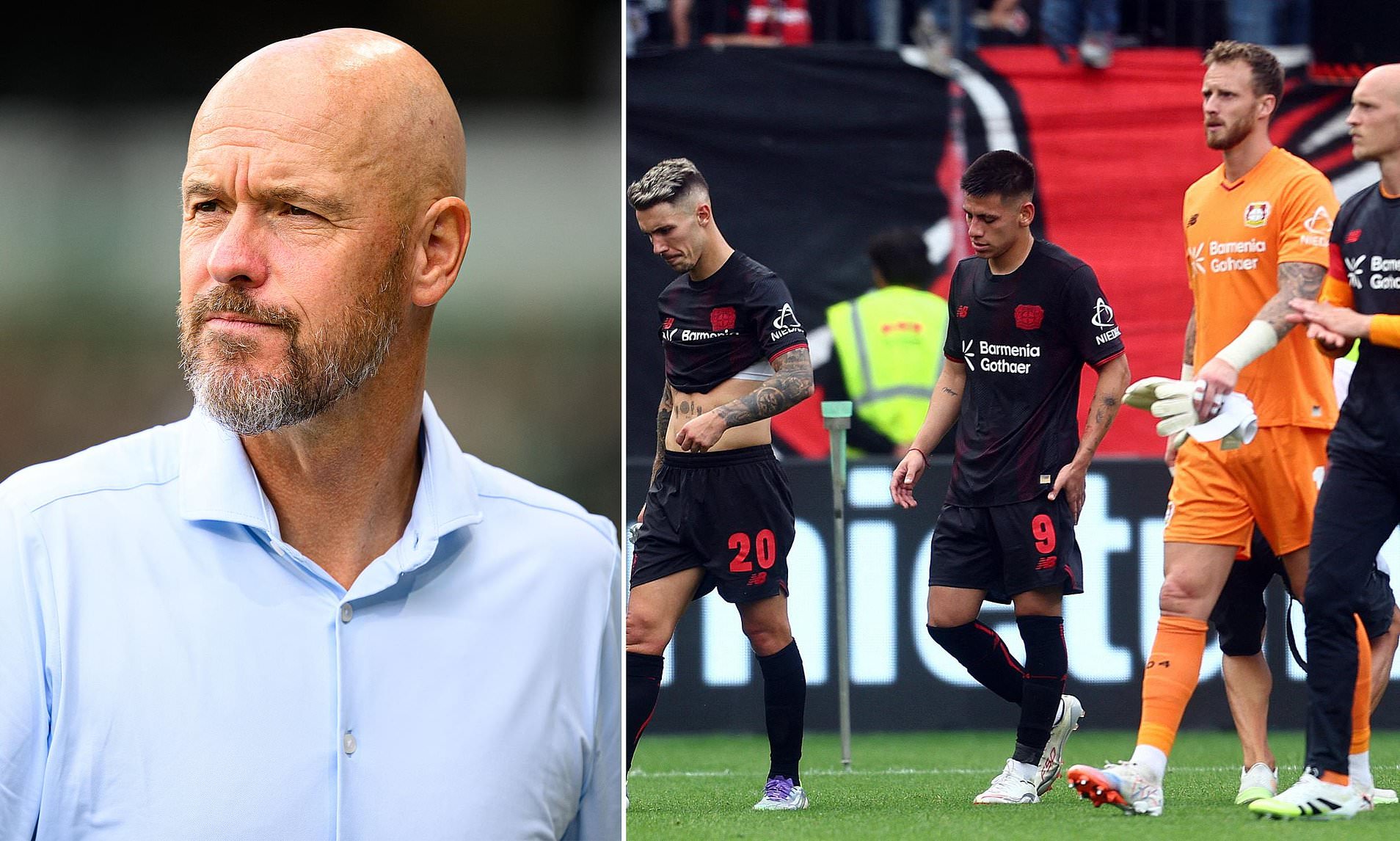 Ex-Man United boss Erik ten Hag 'sacked' by Bayer Leverkusen after just ...