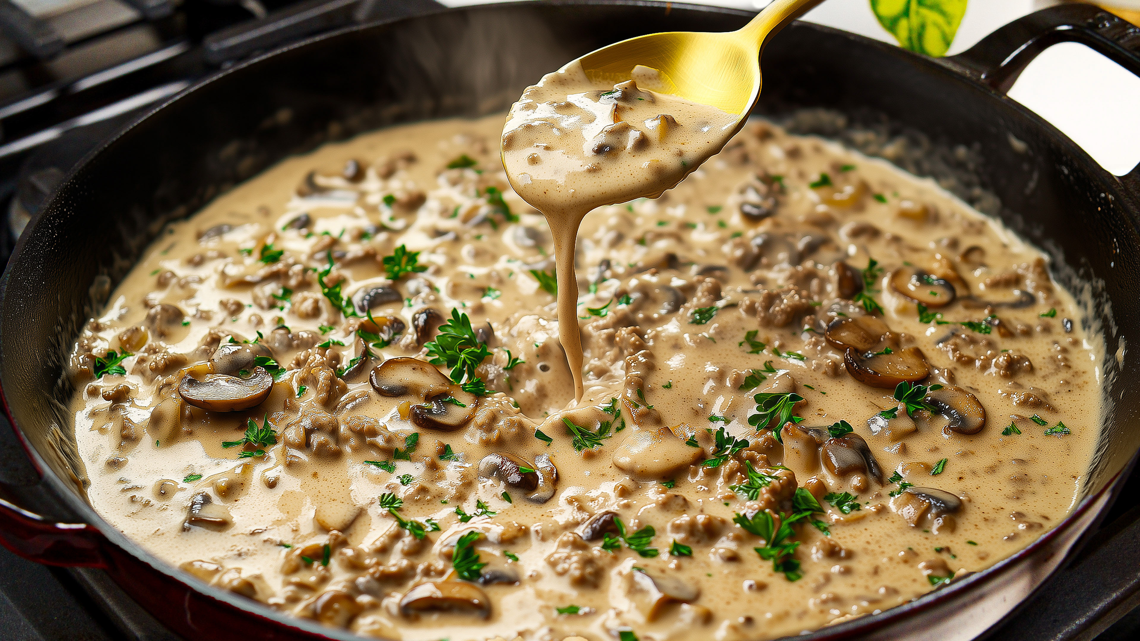 The most delicious ground beef stroganoff! Try making it like this ...