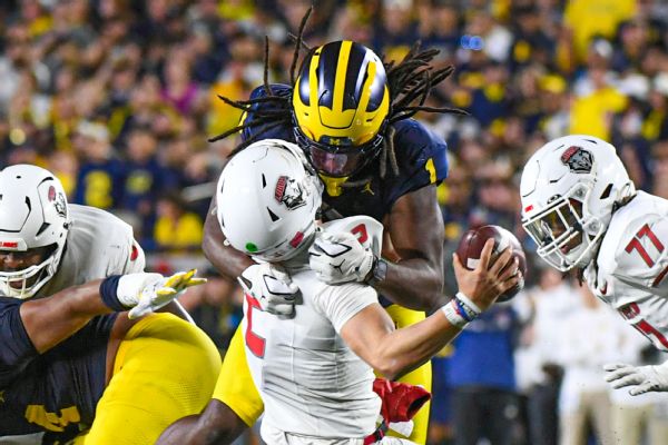 Michigan LB Barham suspended first half vs. Sooners for targeting