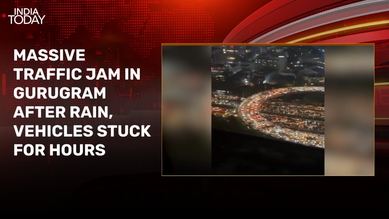Video: People stuck for hours as massive traffic jam grips Gurugram ...