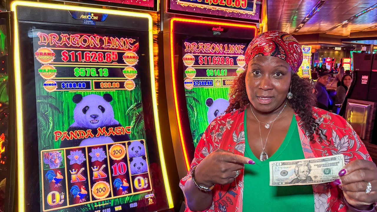She put $20 into this Dragon Link slot machine and this happened!
