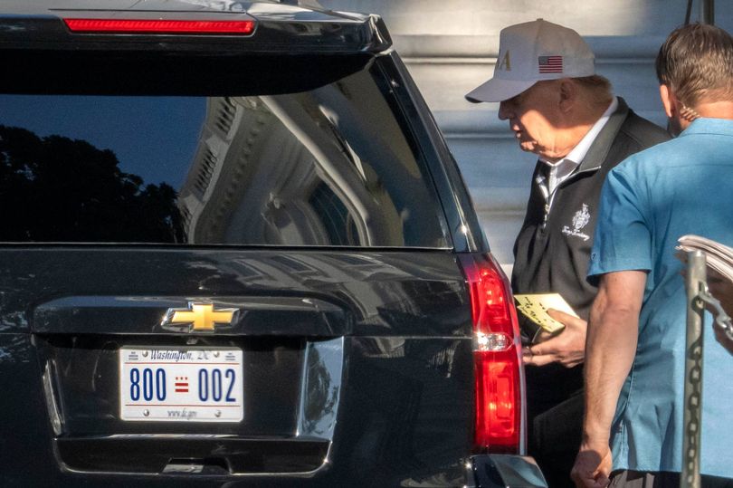 Weary Donald Trump breaks cover as he's spotted leaving White House ...