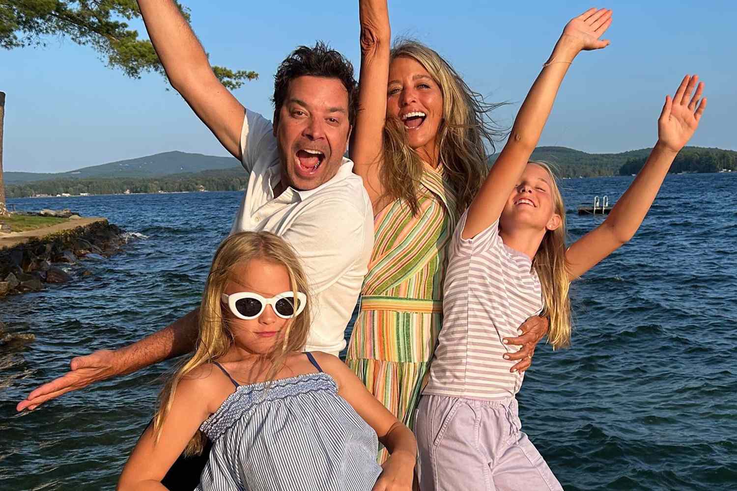 Jimmy Fallon Strikes a Pose with His Wife Nancy Juvonen and Their 2 ...
