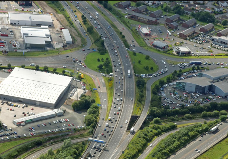 Major bridge refurbishment works on the M8 at Hillington Interchange to ...