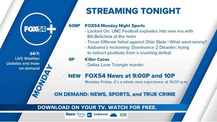Streaming on FOX54+ | NEW! FOX54+ Monday Night Sports, true crime, and ...
