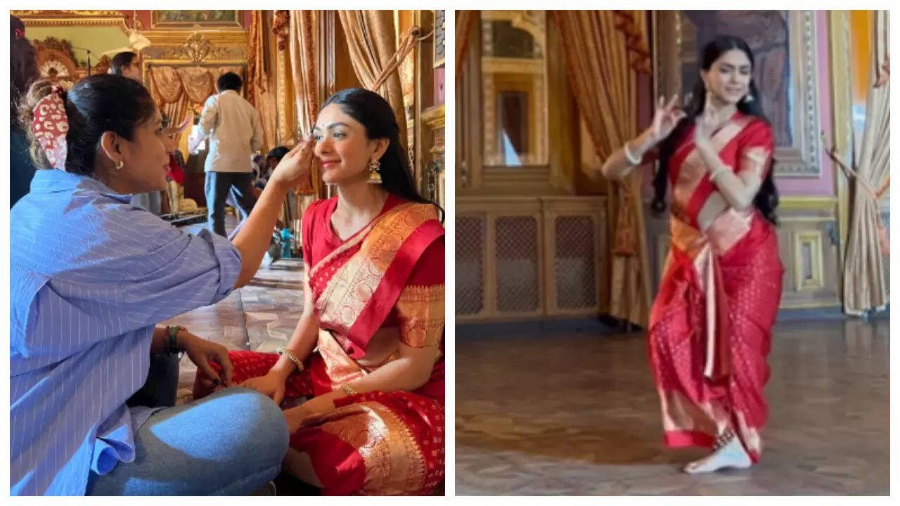 Mrunal Thakur drops BTS pics from Sita Raman amid backlash over alleged ...