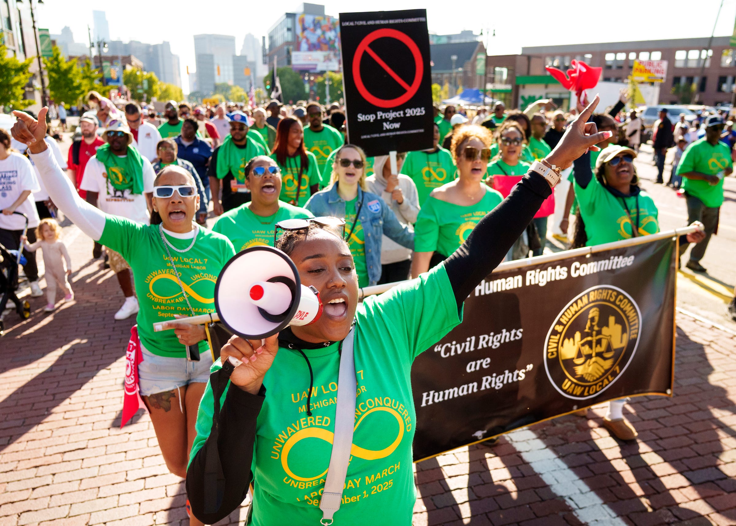 Thousands of union members, loved ones march in Detroit Labor Day parade