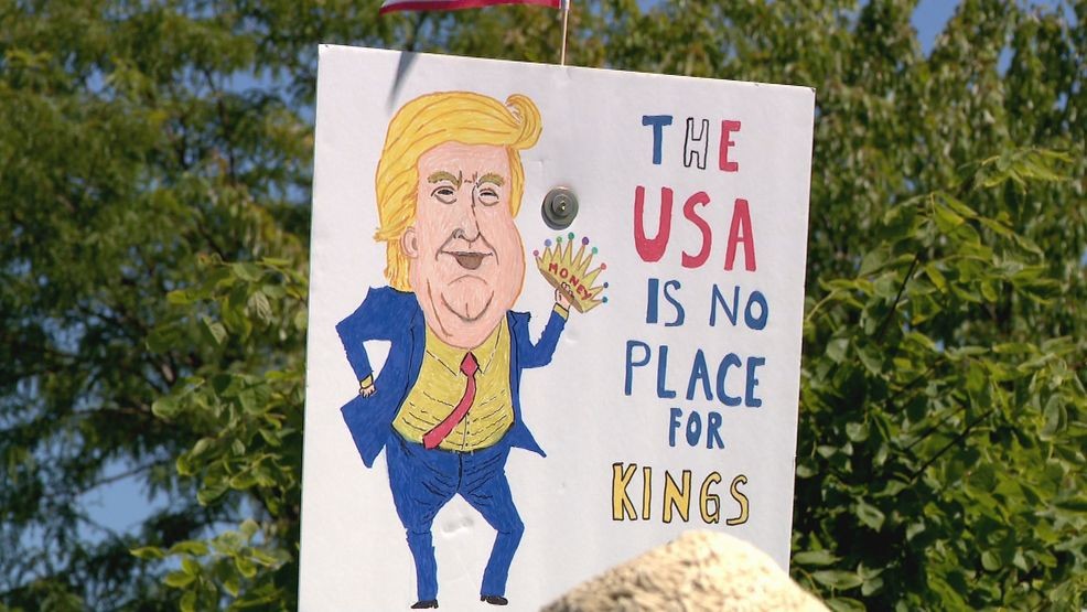 Protesters gather at Howard Park, speak out against Trump ...