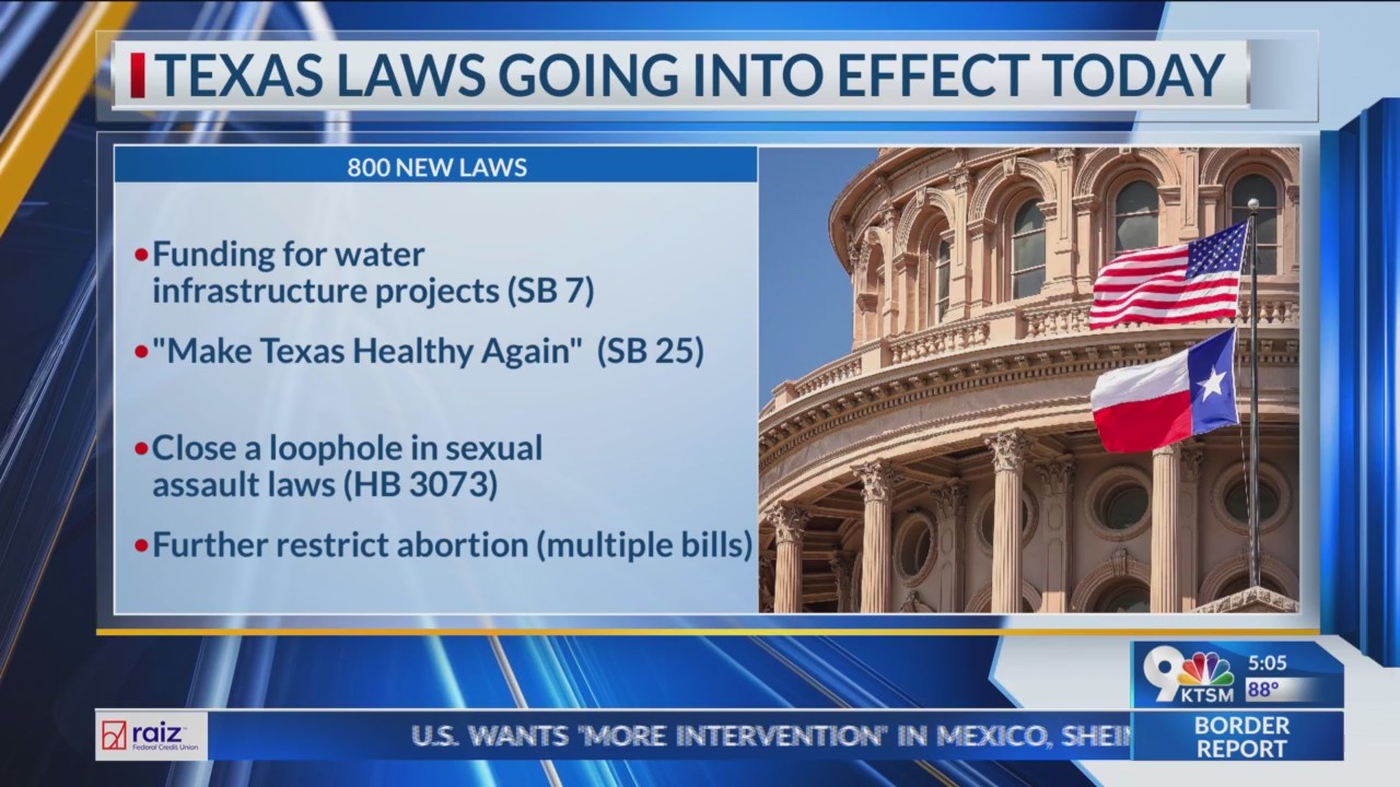 Texas laws going into effect today