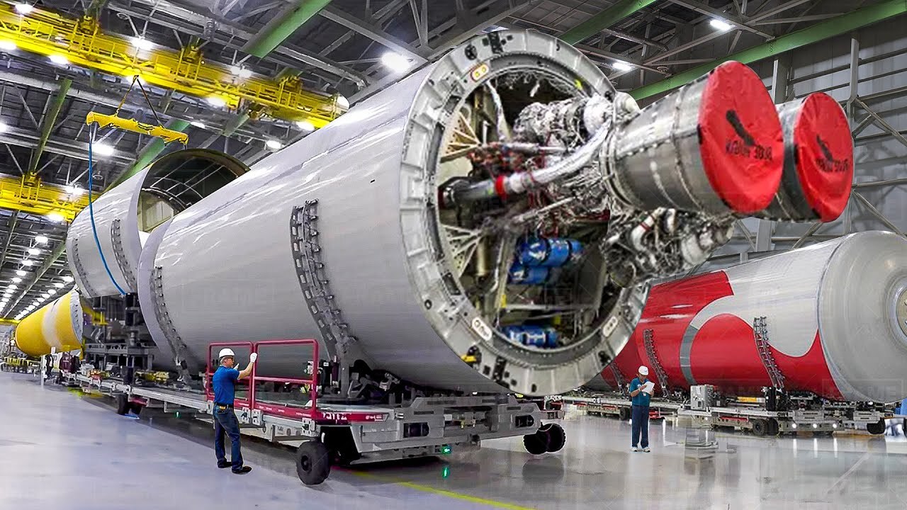 The process of constructing large space rockets in the United States