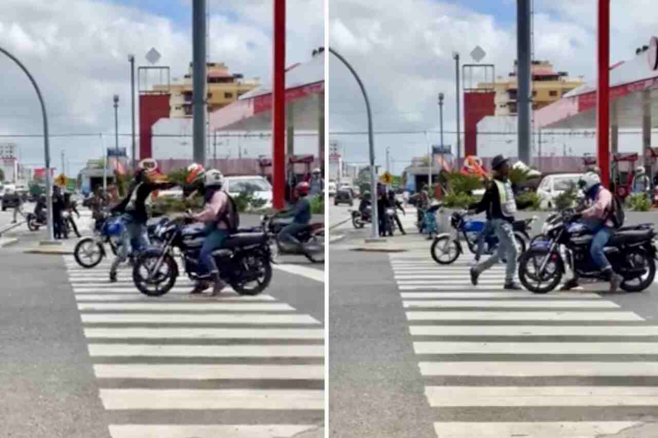 Video: Motorcyklister får lussing af trafikkontrollør efter at have ...