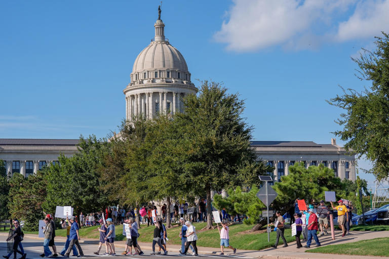 About 300 protesters gather in Oklahoma City for Labor Day anti-Trump rally