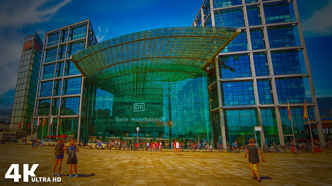 Visite à pied de Berlin Hauptbahnhof, la gare centrale d’Allemagne (4K)