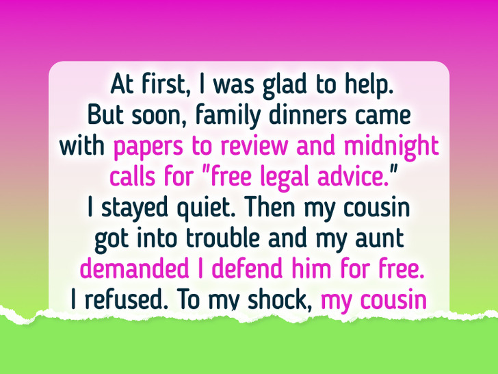 I Refuse to Be My Family’s Free Lawyer, I’m Done Being Used