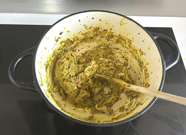 Traditional Moroccan pastilla with phyllo dough, chicken and spices