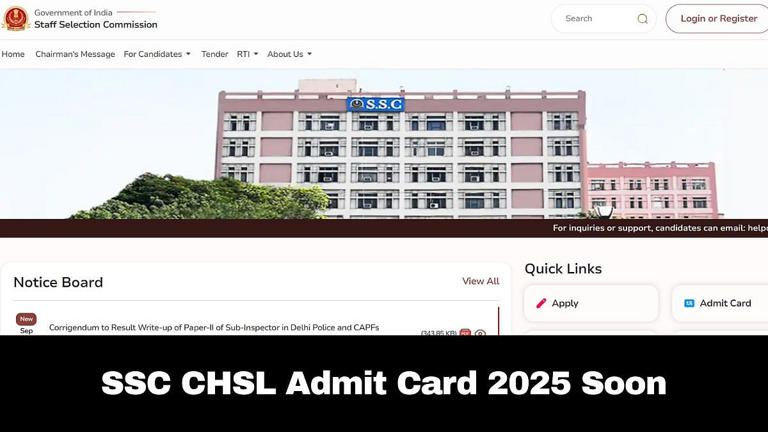 SSC CHSL Admit Card 2025 To Be Out Soon; Check Exam Details Here