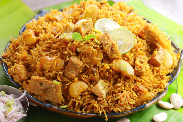 Recipe for Kathal Biryani-A Royal Vegetarian Delight