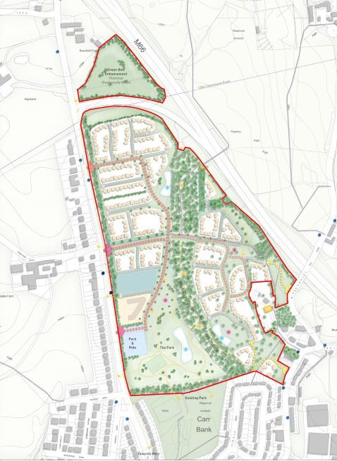 Major Bury housing plan near M66 includes 350 homes, business hub and ...