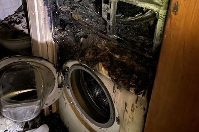 Crews tackle tumble dryer fire that gutted laundry room