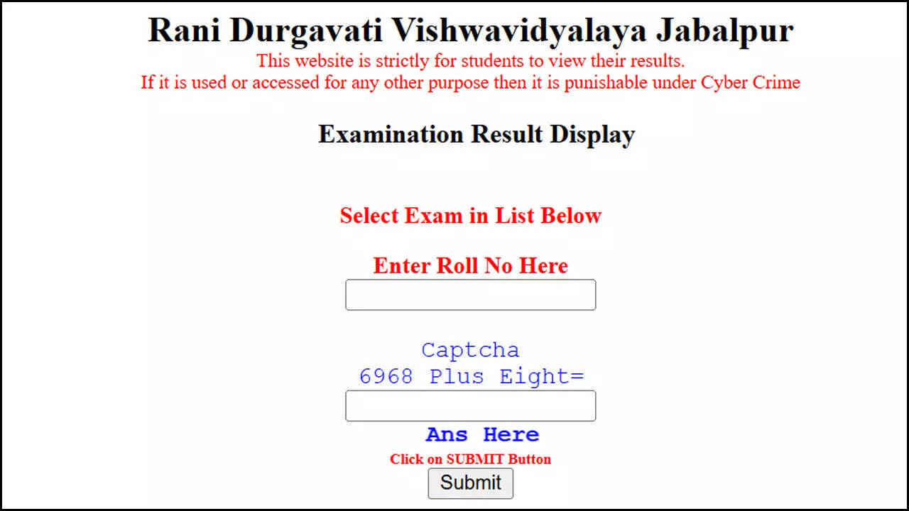 RDVV Result 2025 out for UG and PG courses at rdujbp.in, download ...