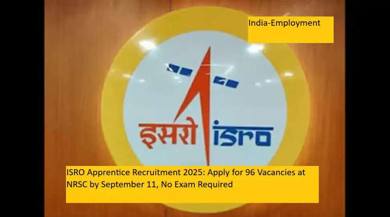 ISRO Apprentice Recruitment 2025: Apply for 96 Vacancies at NRSC by ...