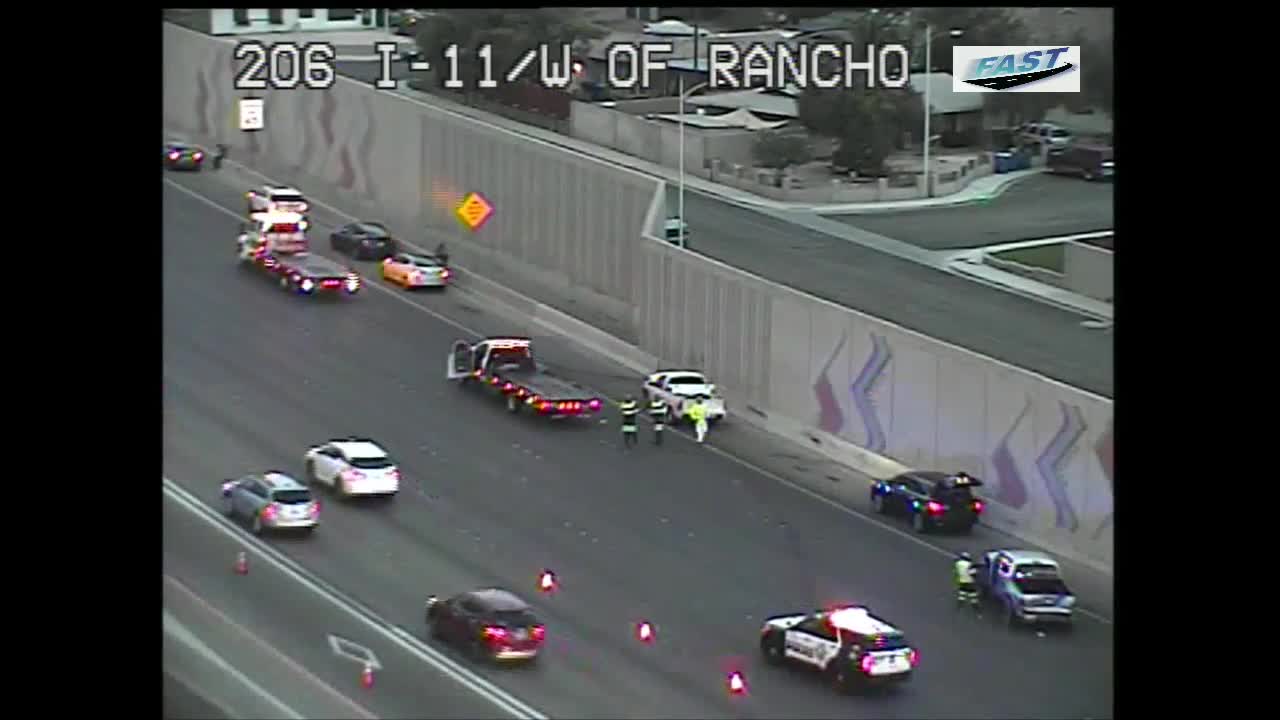 Traffic camera view of crash on northbound I-11 near Valley View
