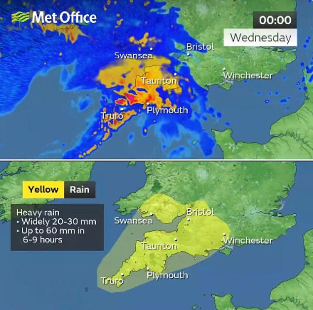 Heavy rain and strong winds are set to sweep across Britain as warmest ...