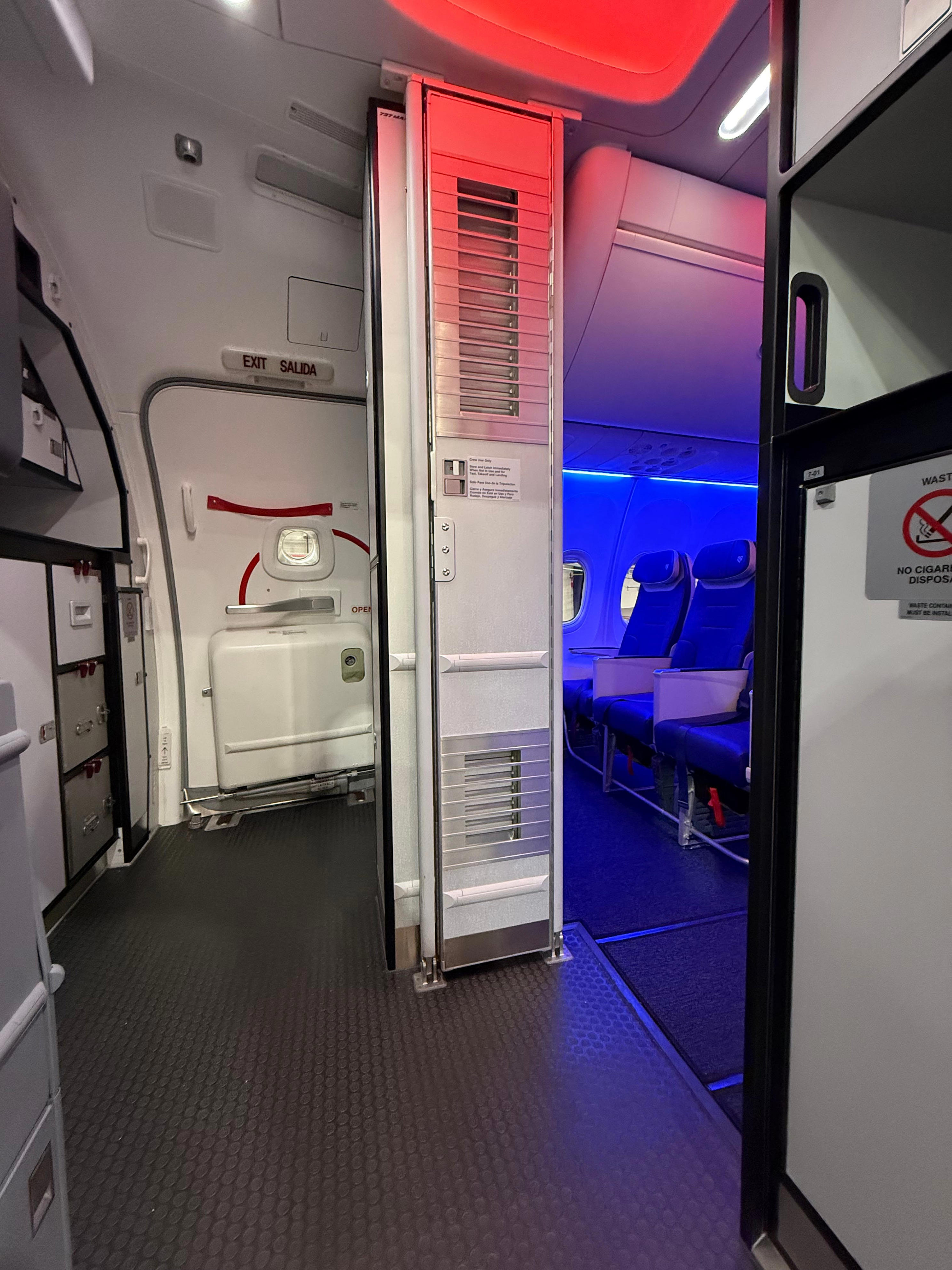 Take a look at Southwest's newly installed fold-away cockpit barriers