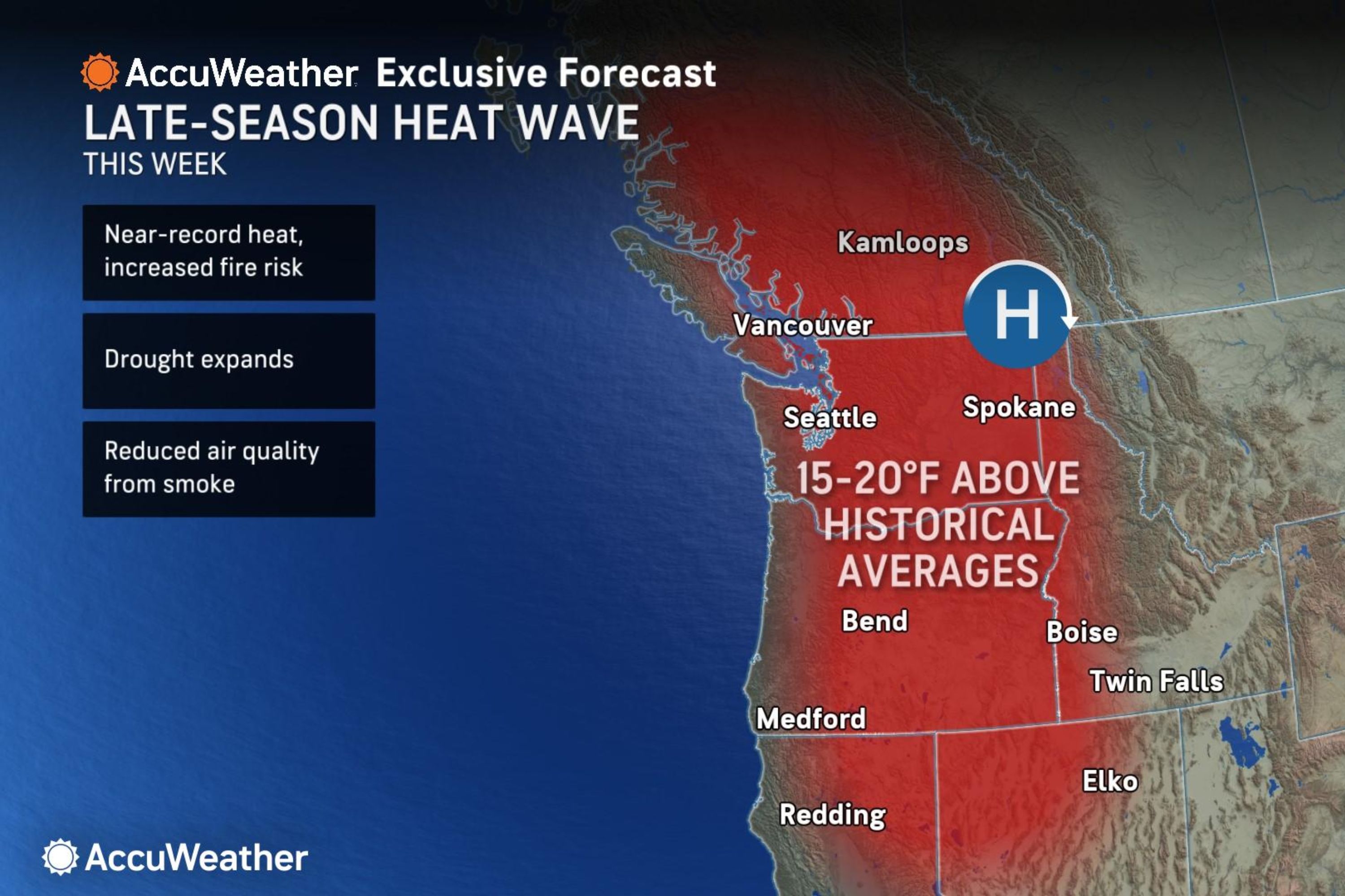 Map shows states facing late-summer heat wave as warnings issued