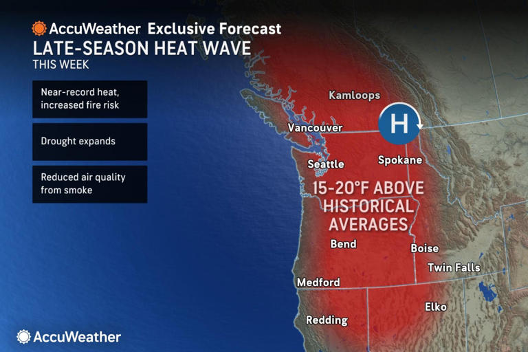 Map shows states facing late-summer heat wave as warnings issued