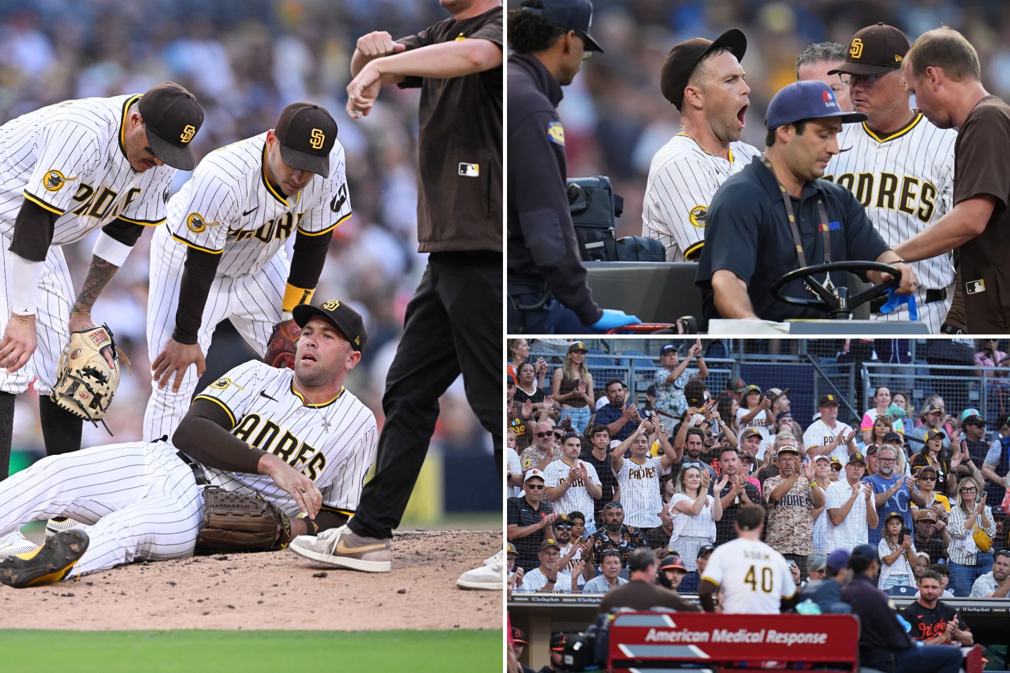 Padres All-Star Jason Adam carted off field with season-ending injury ...