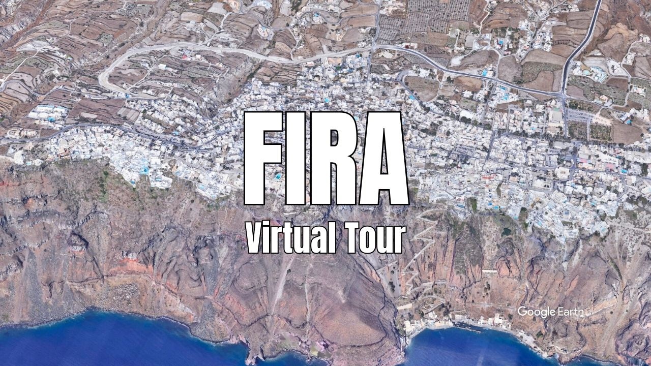 Fira – Capital of Santorini Seen from Above