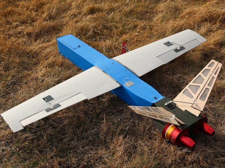 Ukraine's Hunter Drone shoots enemy drones with gun