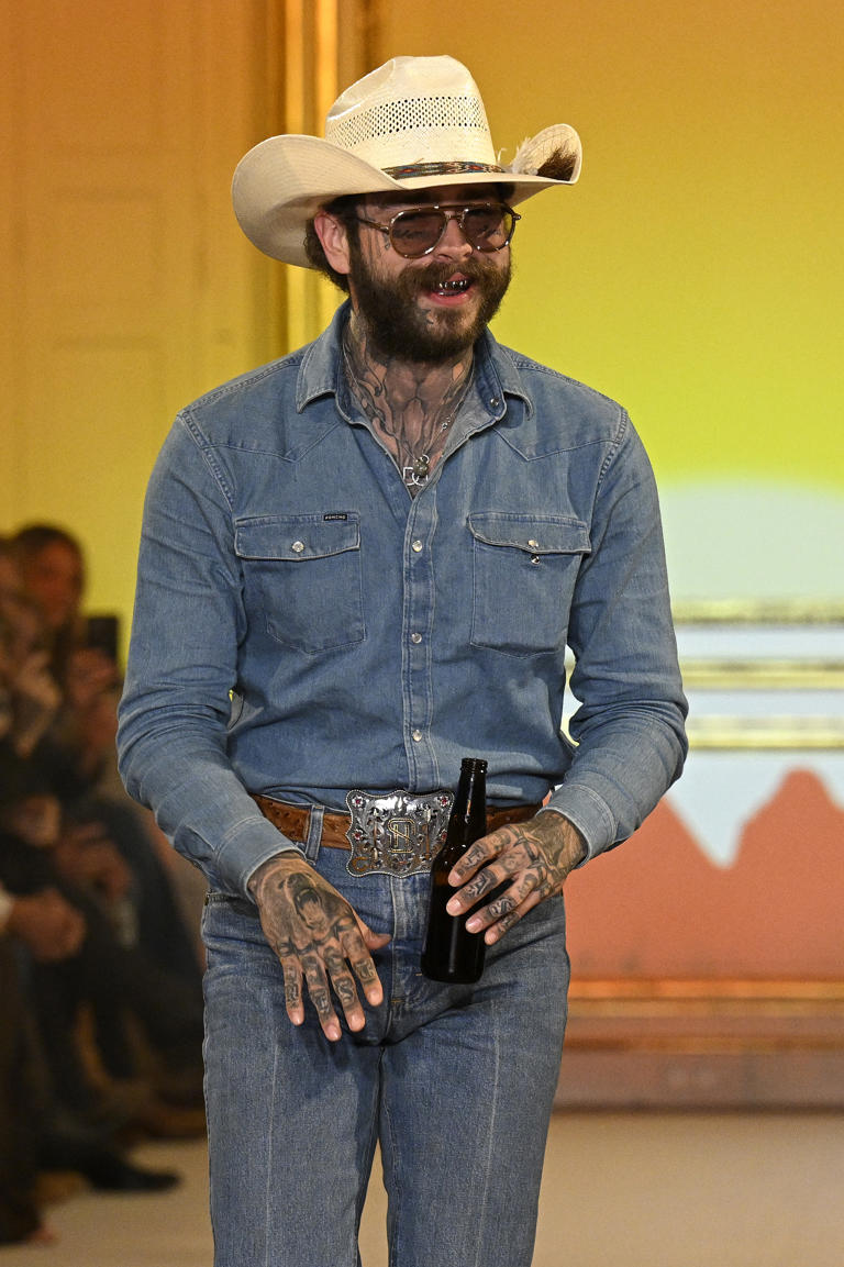 Post Malone’s first fashion show in Paris included a live horse on the ...