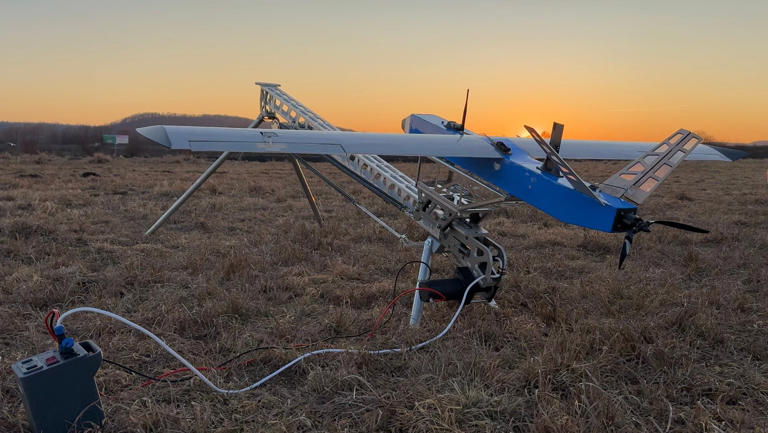 Ukraine's Hunter Drone shoots enemy drones with gun
