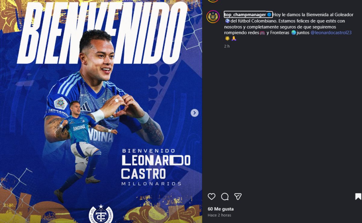 Las dos razones por las que sería imposible la renovación de Leonardo Castro con Millonarios