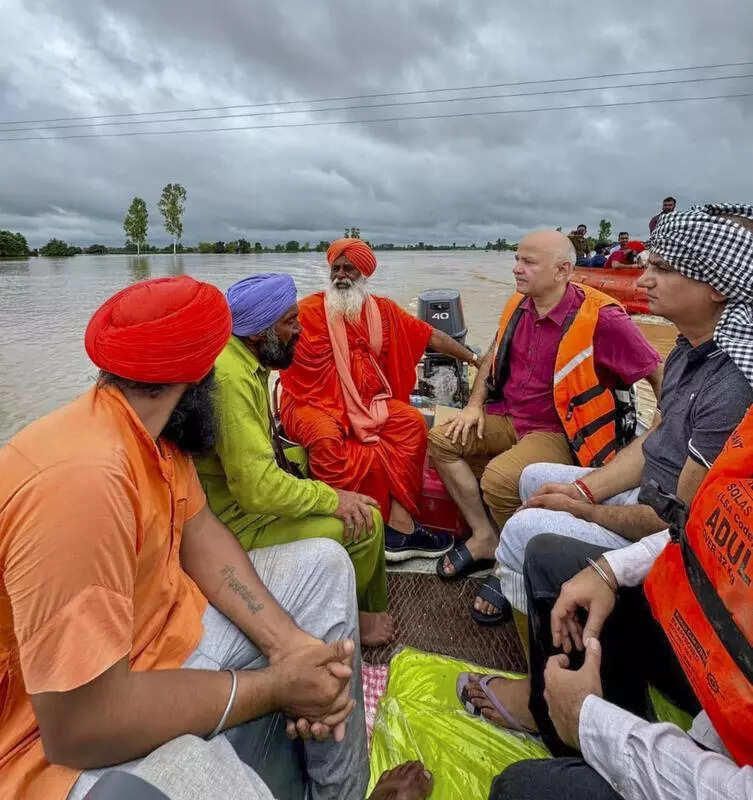 AAP leader Sisodia visits flood-affected areas