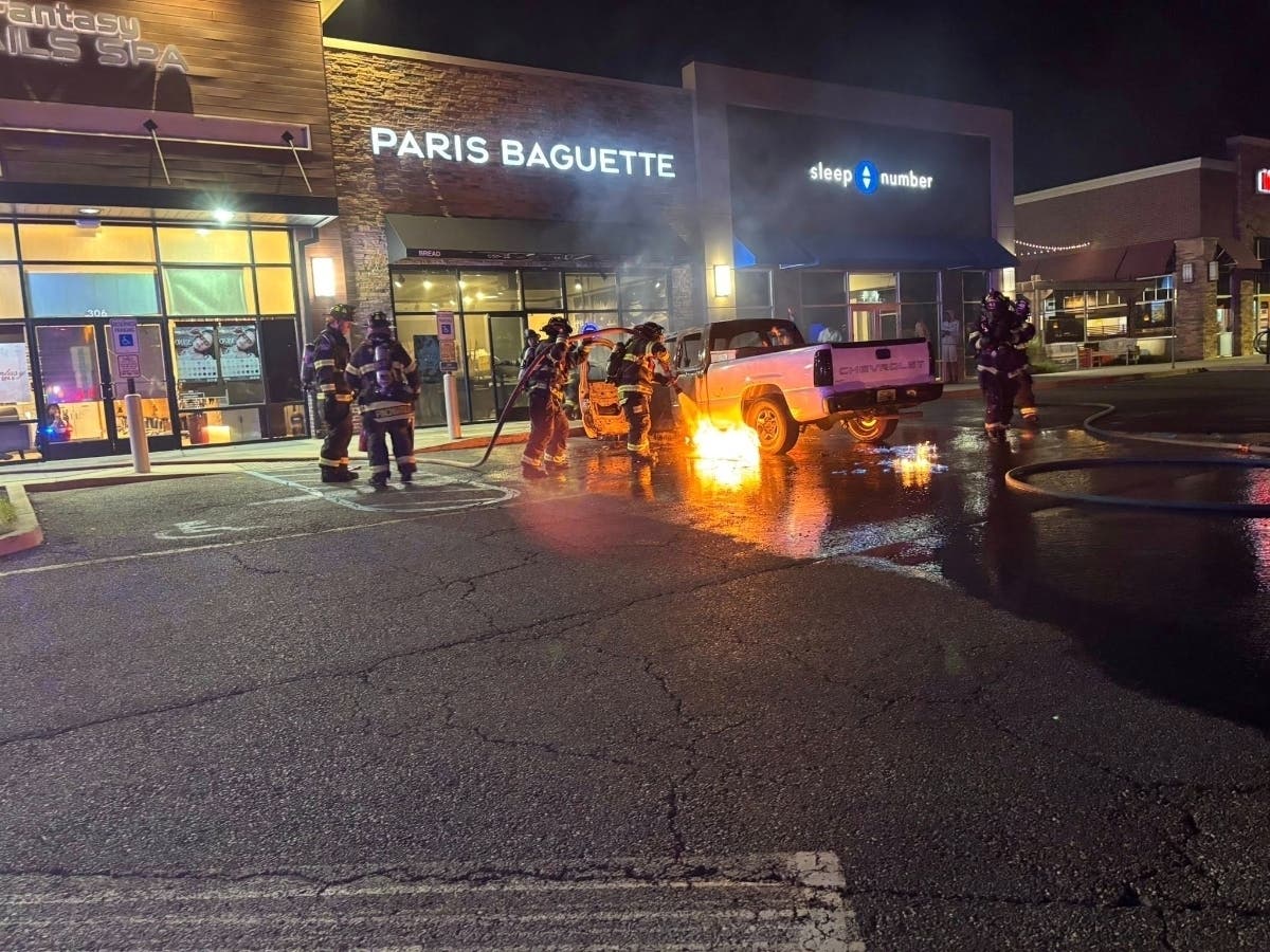 Pickup Truck Leaking Gasoline, Ignites Into Flames In Bridgewater