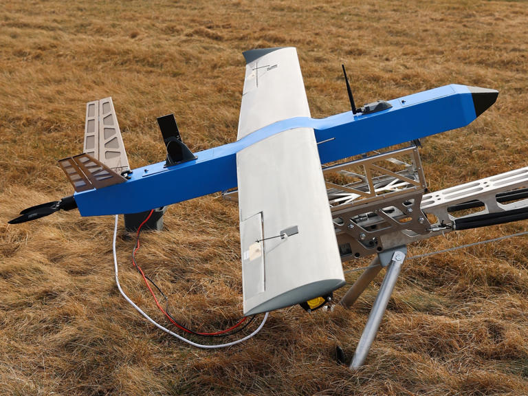 Ukraine's Hunter Drone shoots enemy drones with gun