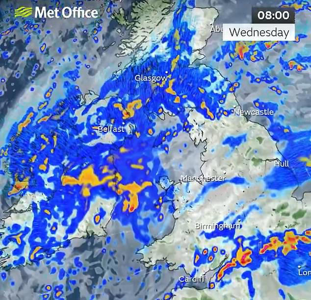 Met Office issues yellow weather warning and Britain braces for heavy rain