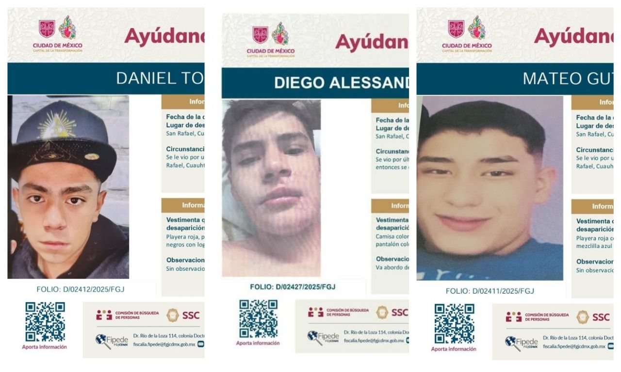 Buscan a Mateo, Diego y Daniel, fueron vistos por última vez en un bar ...