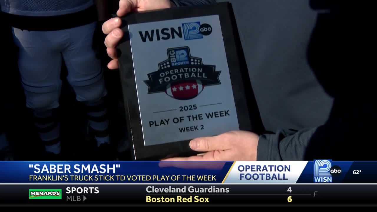 Operation Football Week 2 Play of the Week plaque presentation for ...