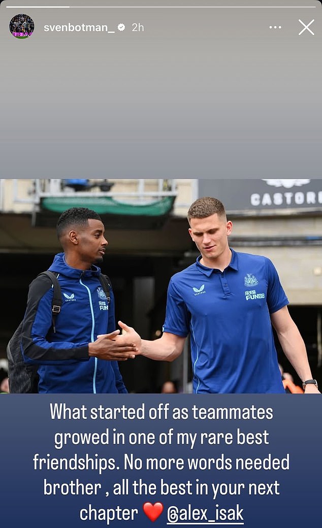 Sven Botman and Anthony Gordon come under fire from Newcastle fans after posting emotional ...